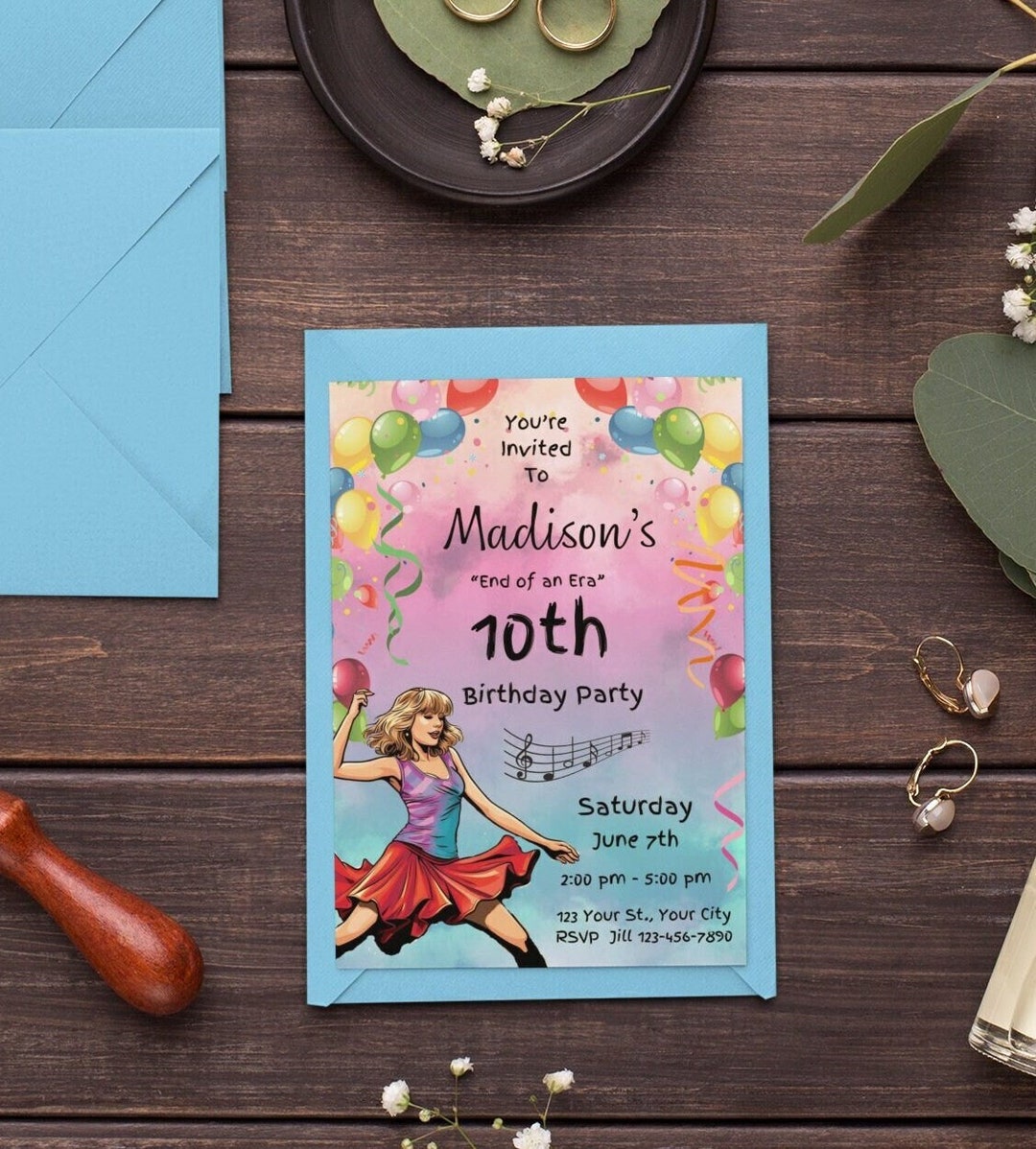 Editable Birthday Invitation Template Taylor Swift Birthday Invitation ...