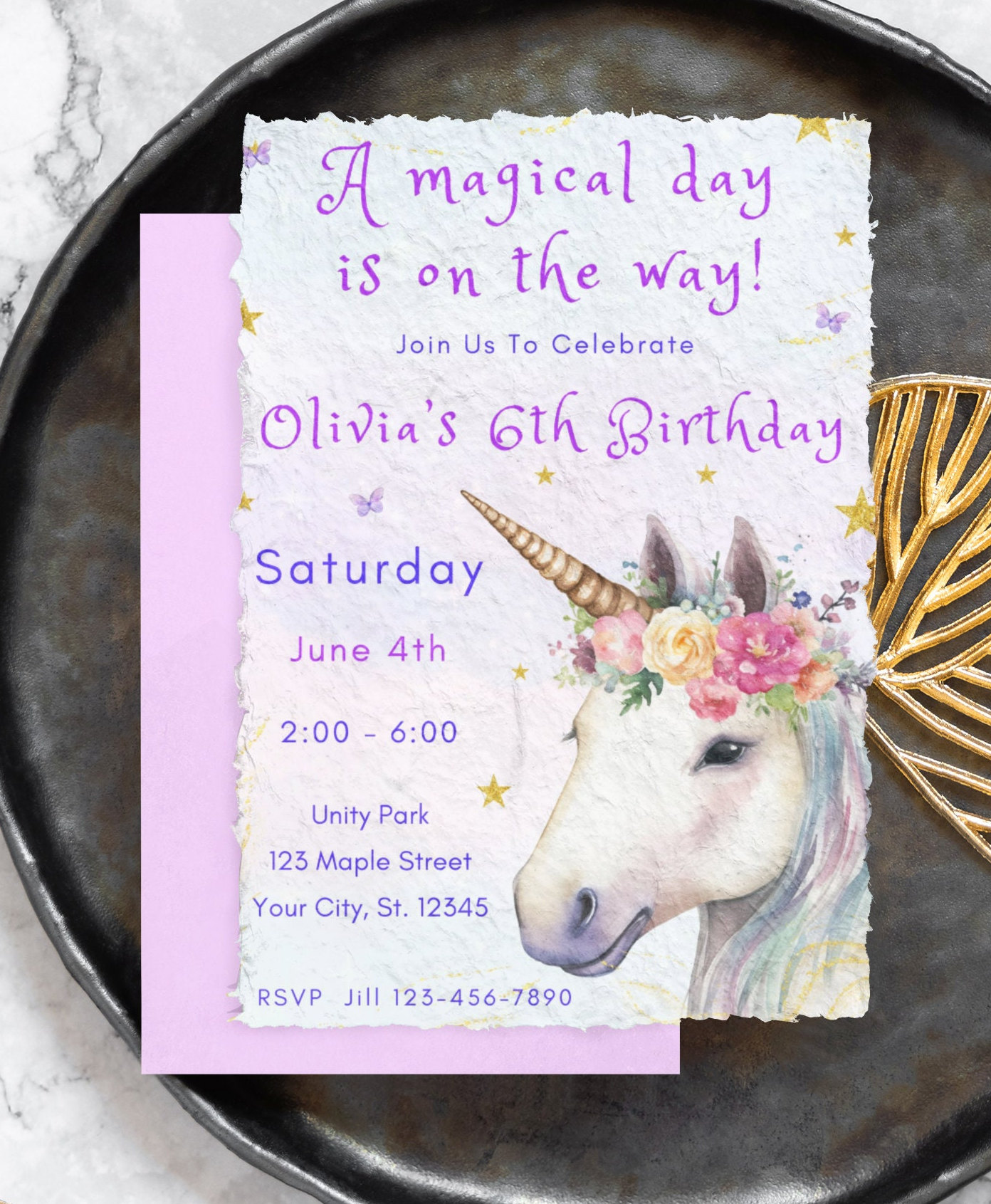 Editable Unicorn Birthday Invitation Unicorn Birthday Party Invite ...