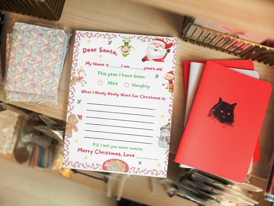 Dear Santa, Santa Letter, Letter for Santa, Christmas List, List for ...