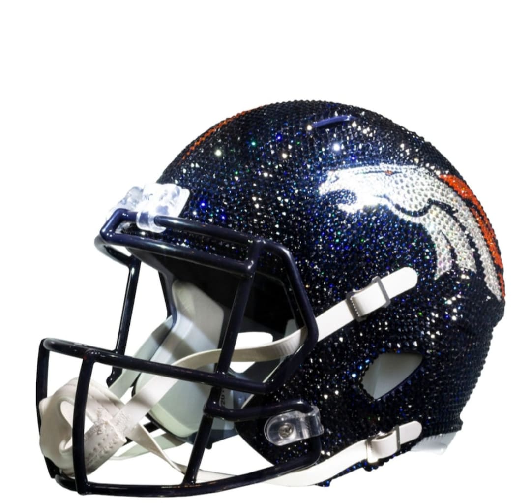 Swarovski Crystal Full Size Denver Broncos Helmet Bling Helmet Dad Gift ...