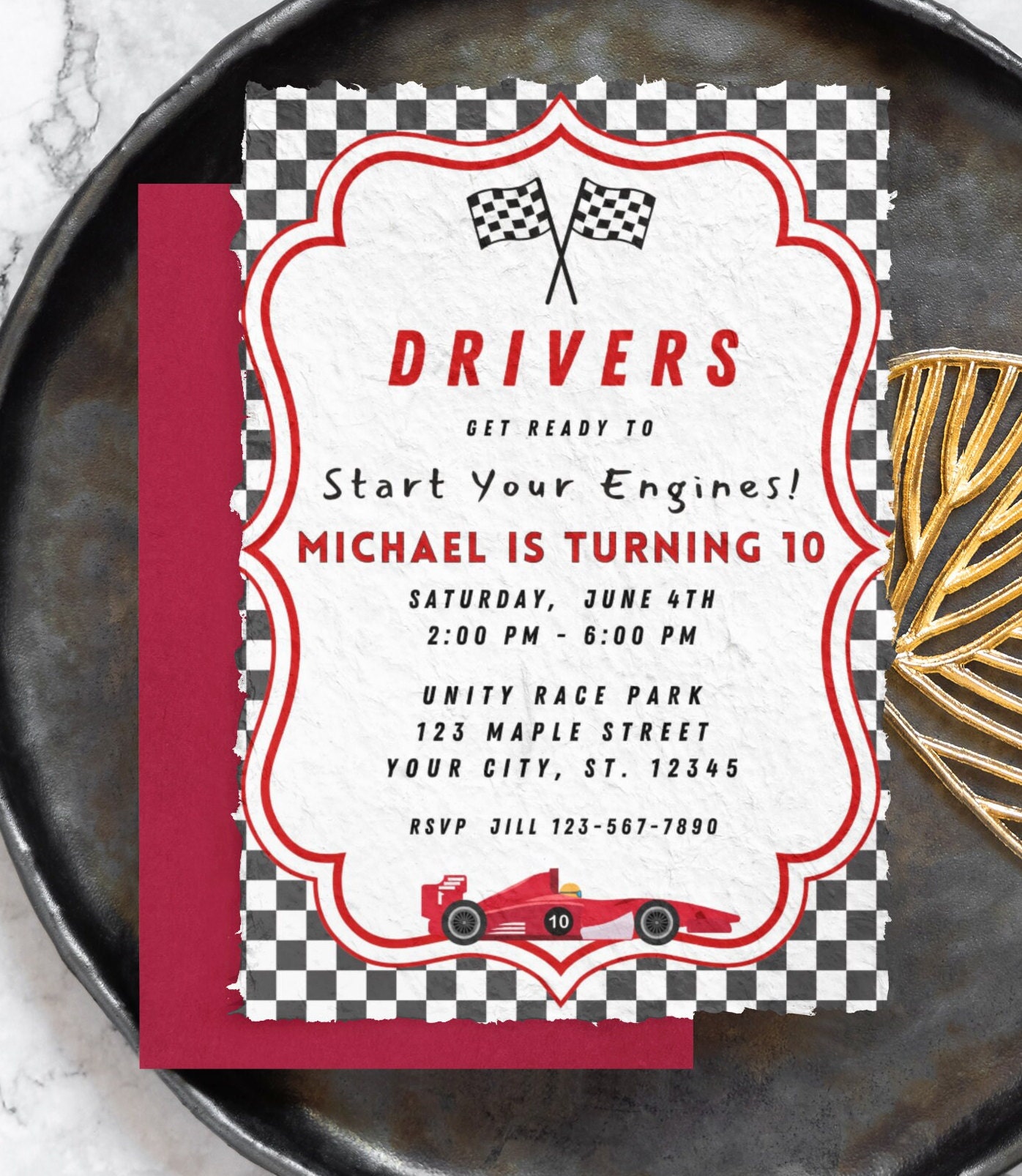 Race Car Birthday Invitation Template Racing Birthday Invitation Race ...