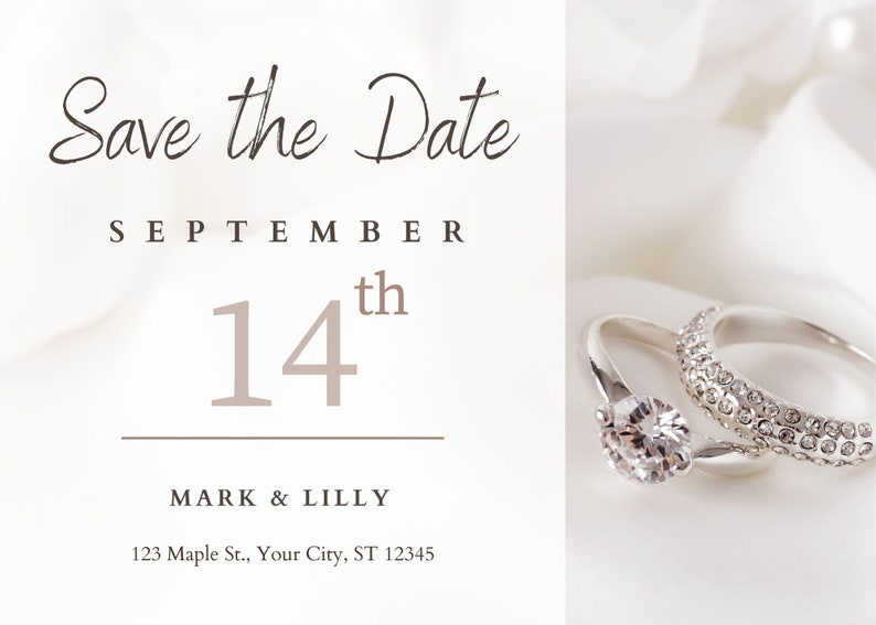 Editable Save the Date Template Minimalist Save the Date Printable Save ...