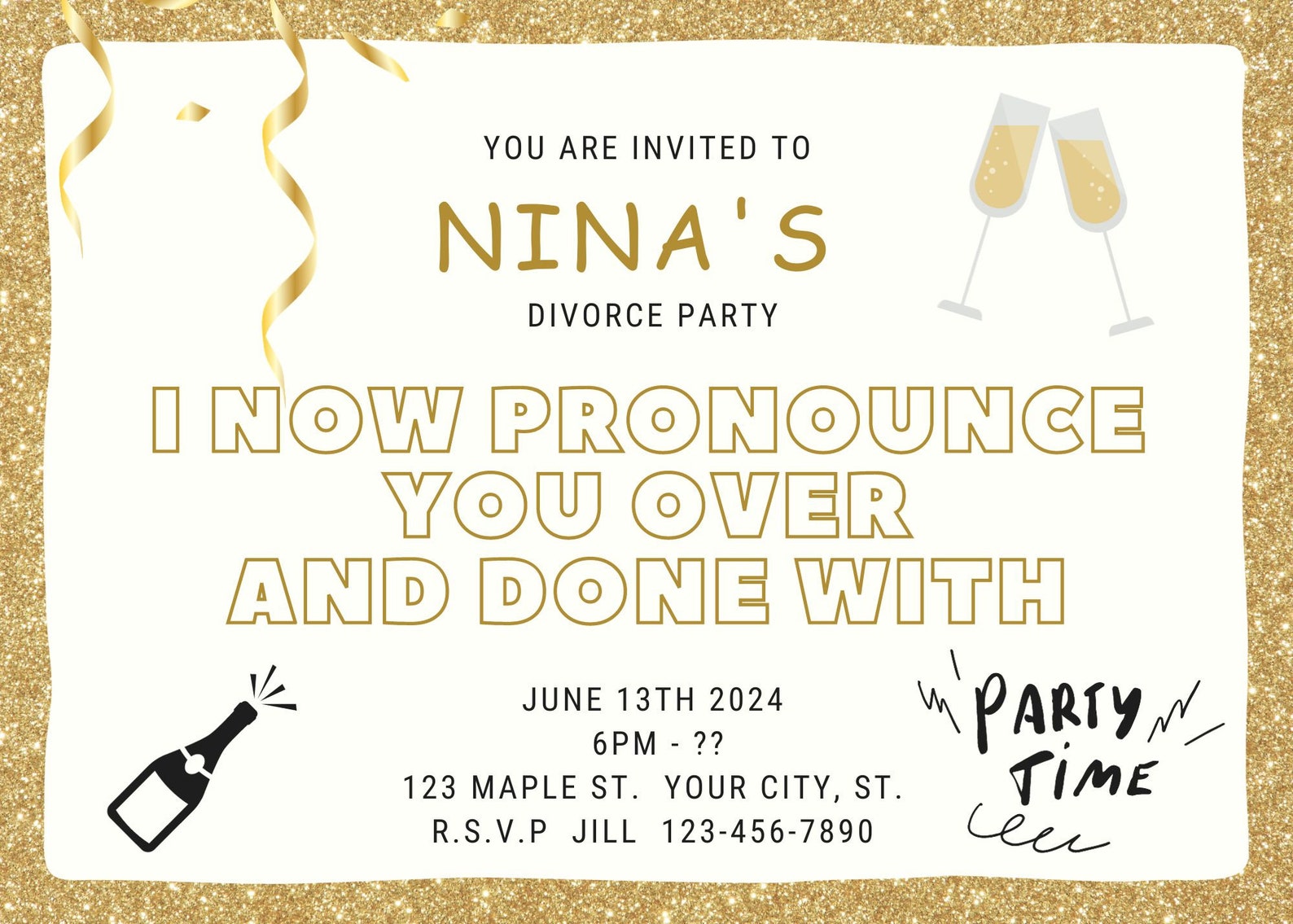 Divorce Party Invite, Divorce Party, Party Invite, Invite Template ...