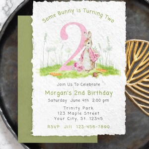 Peter Rabbit Second Birthday Invitation Template Editable Invitation ...