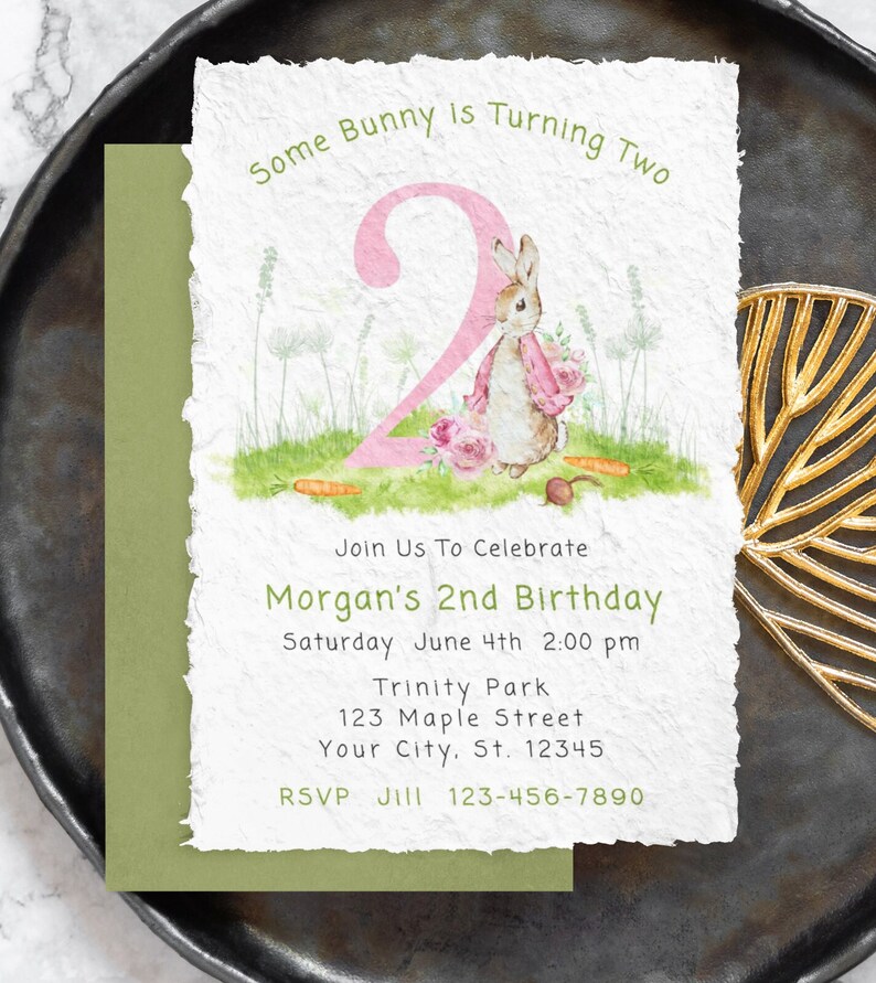 Peter Rabbit Second Birthday Invitation, Editable Invite Template ...
