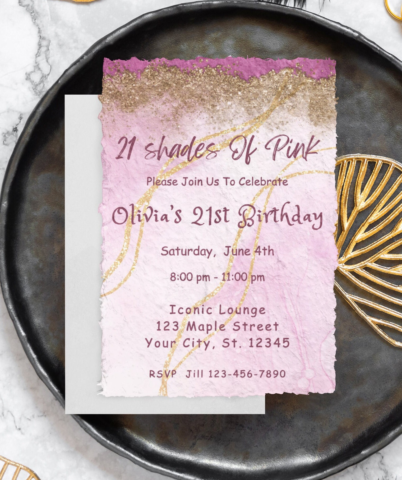Editable Pink Birthday Invitation Template Shades of Pink Invitation ...