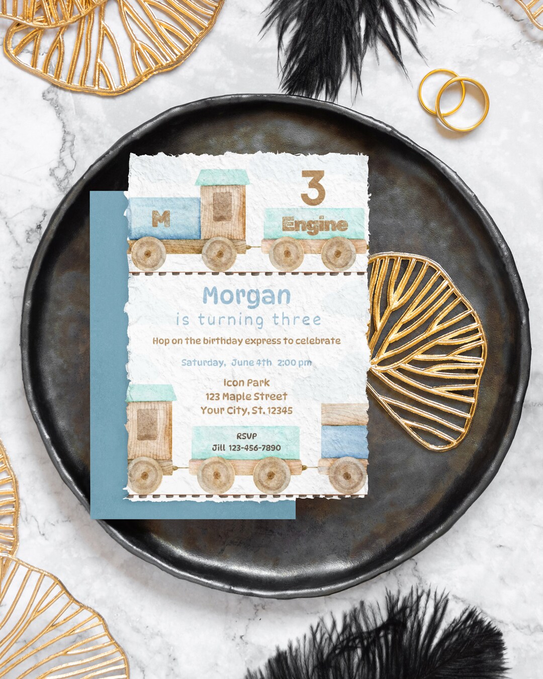 Editable Train Birthday Invitation Template Toy Train Invitation Train ...