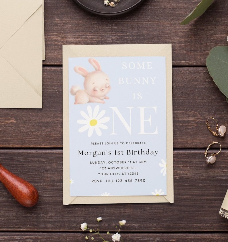 Some Bunny is One Invitation, Daisy Some Bunny is Turning One Invite ...