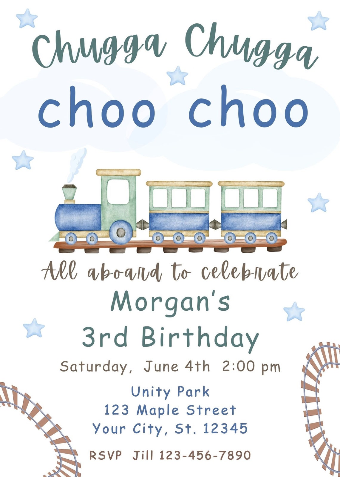 Editable Train Birthday Invitation Template Toy Train Invitation Train ...