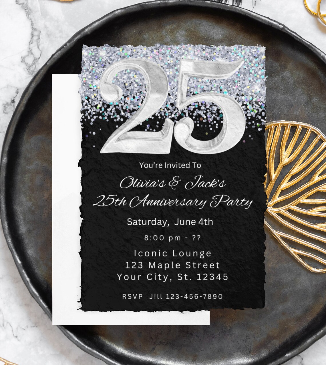 25th Anniversary Invitation 25th Wedding Anniversary Editable ...