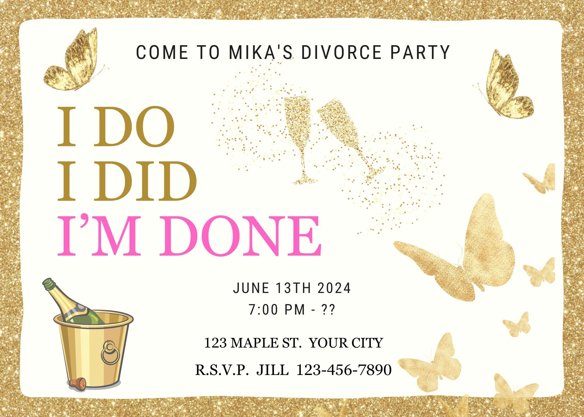 Divorce Party Invitation Template I Did I Do I'm Done Divorce Invite ...