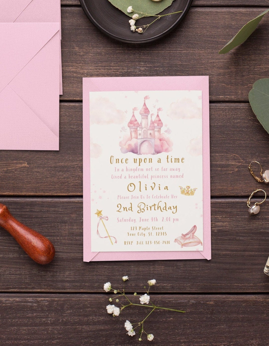 Princess Birthday Invitation Princess Second Birthday Invite Princess ...