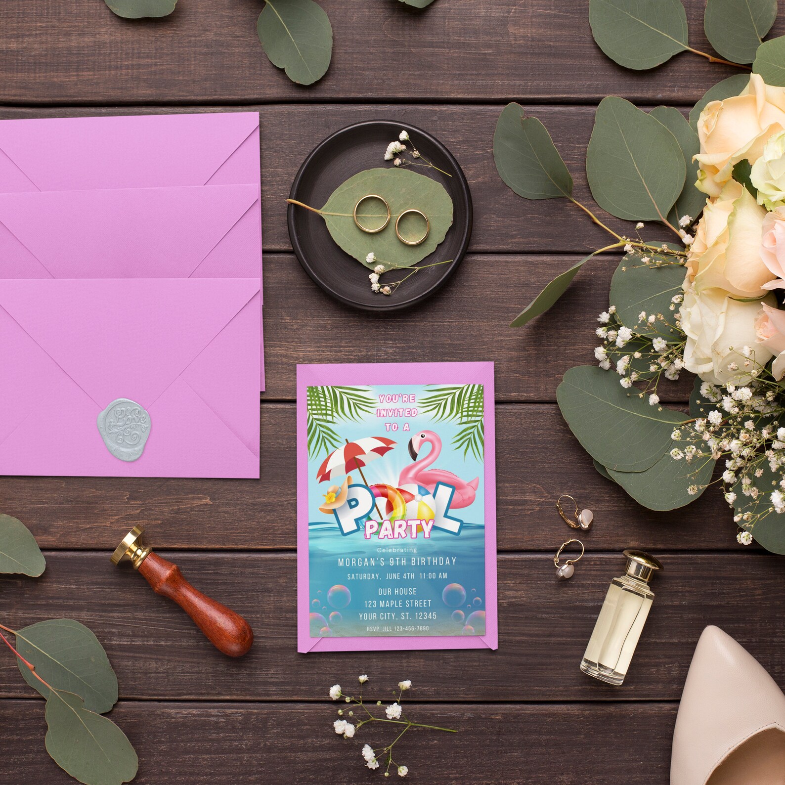 Editable Pool Party Invitation Pool Party Birthday Invitation Template ...