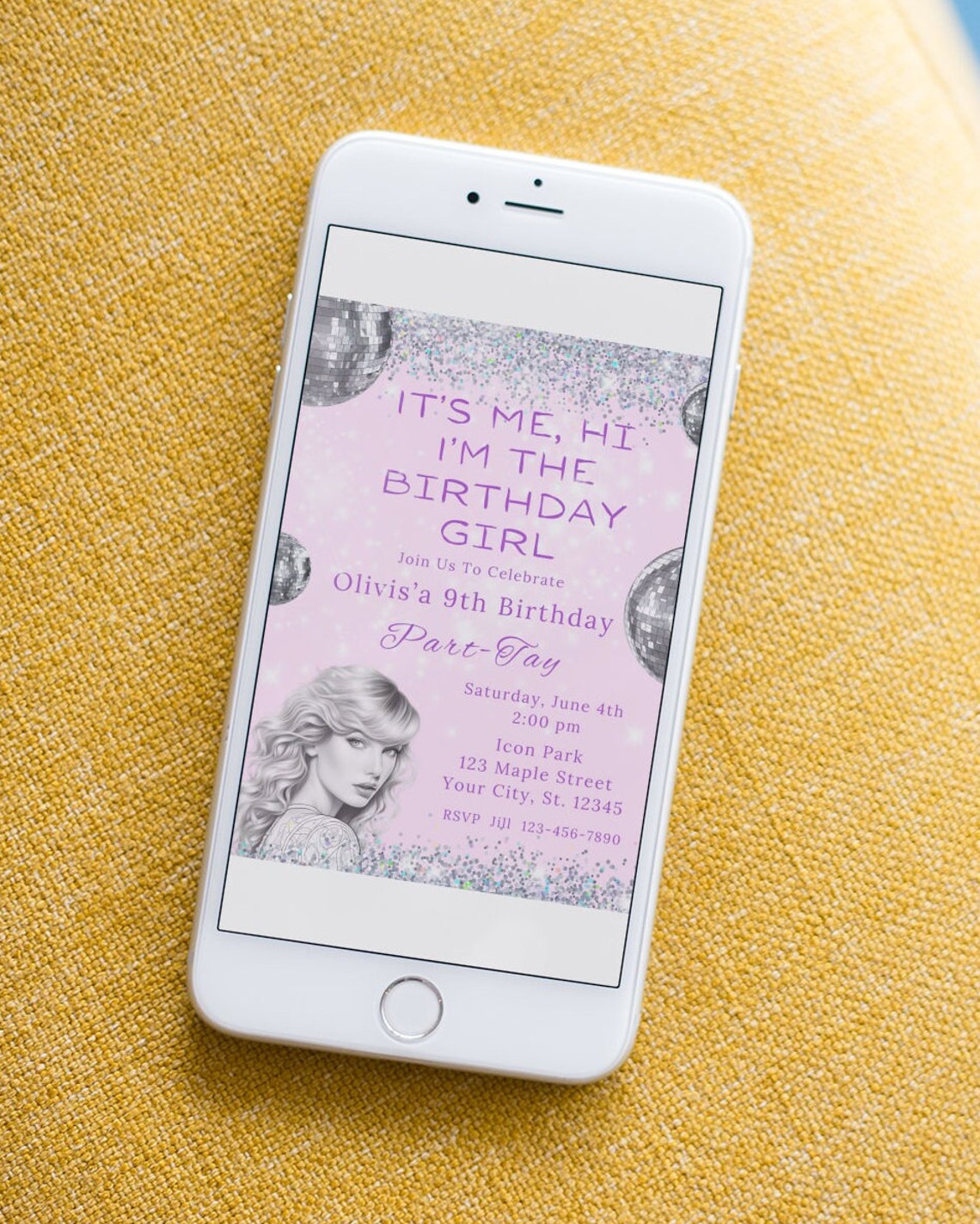 Editable Birthday Invitation Template Taylor Swift Birthday Invitation ...