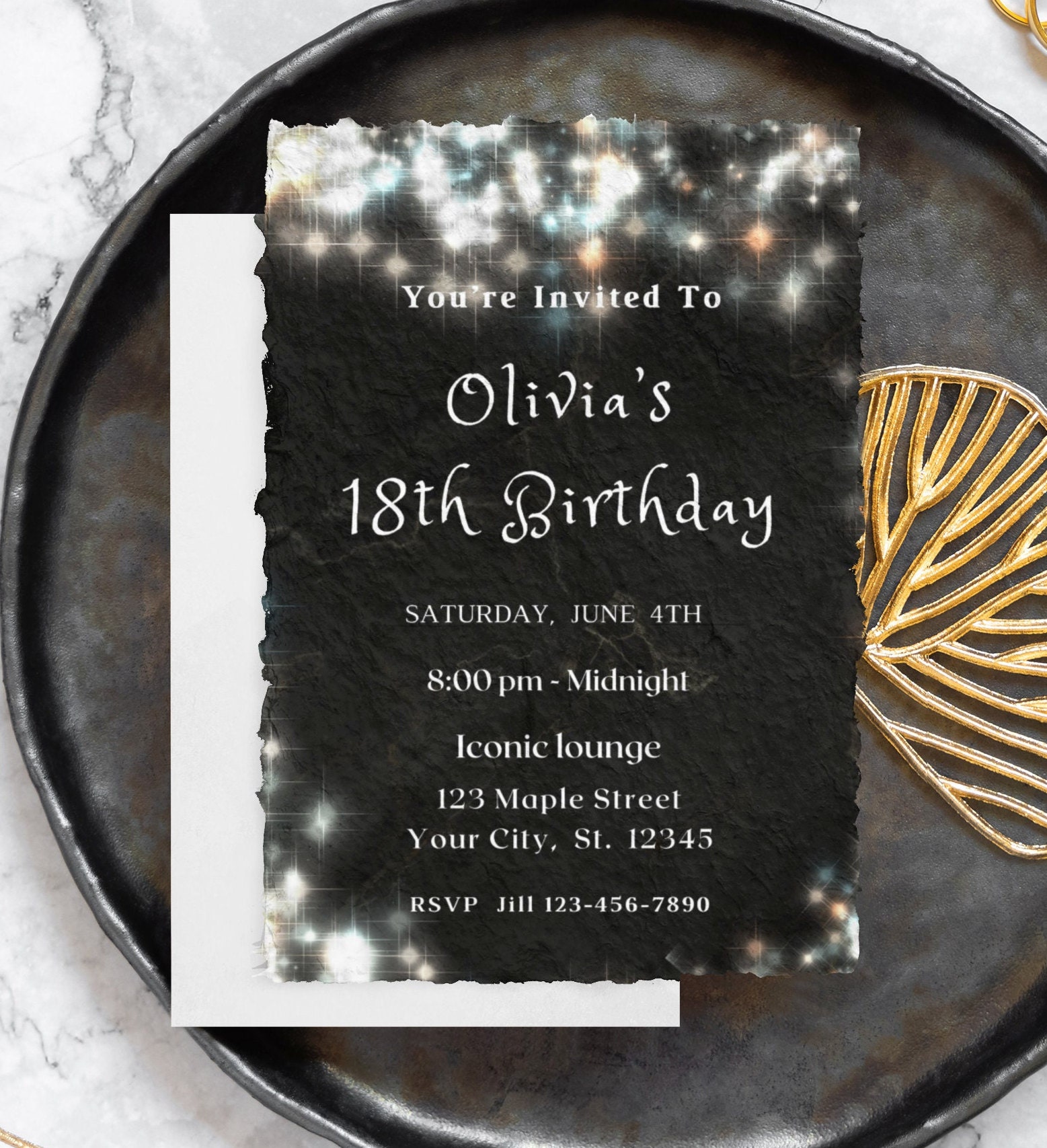Editable 18th Birthday Invitation Template Silver and Black Invitation ...