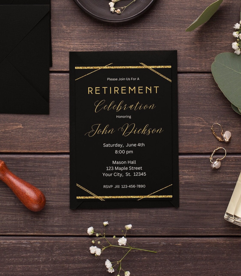 Modern Retirement Invitation Template Minimalist Retirement Party ...