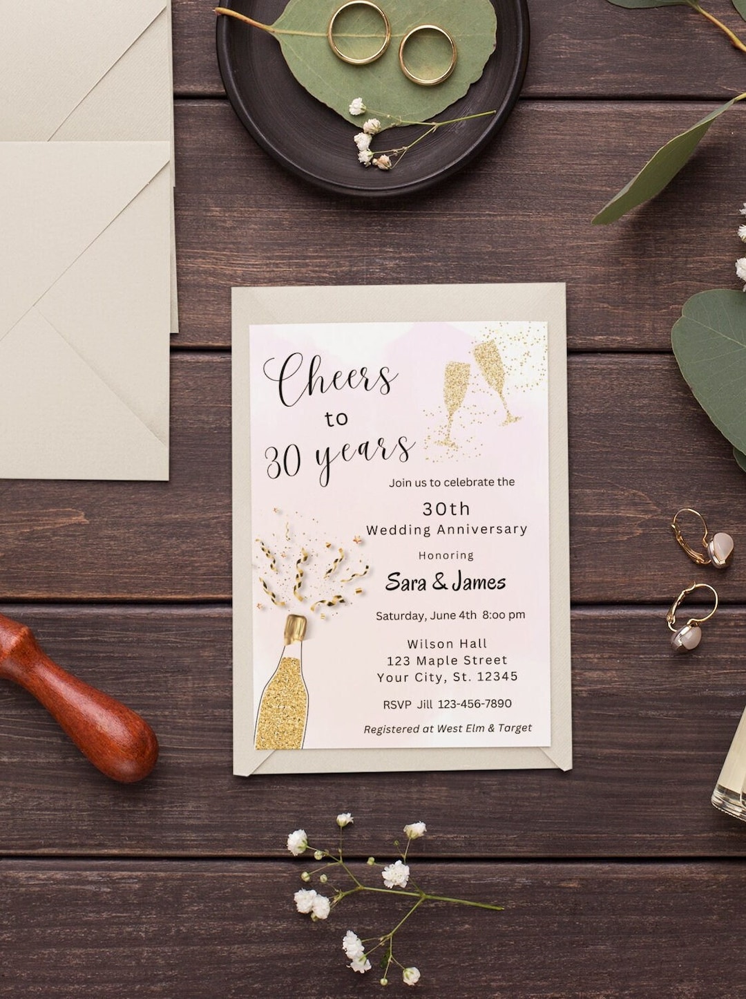 30th Anniversary Invitation 30th Wedding Anniversary Editable ...