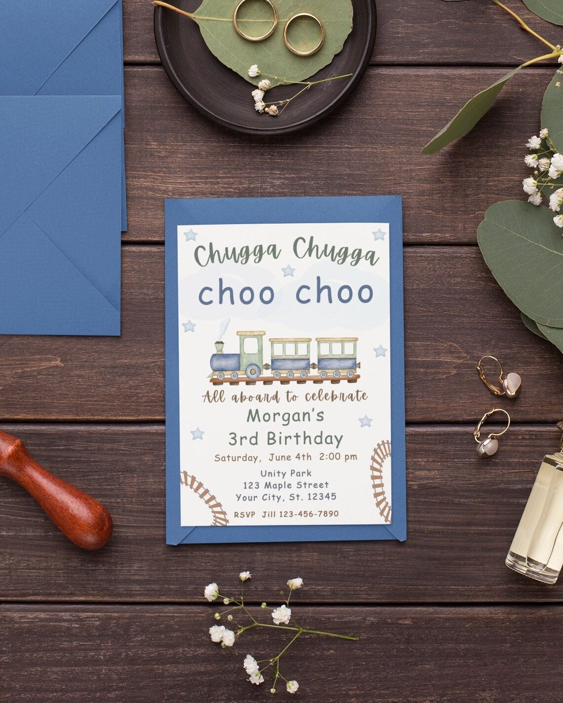 Editable Train Birthday Invitation Template Toy Train Invitation Train ...