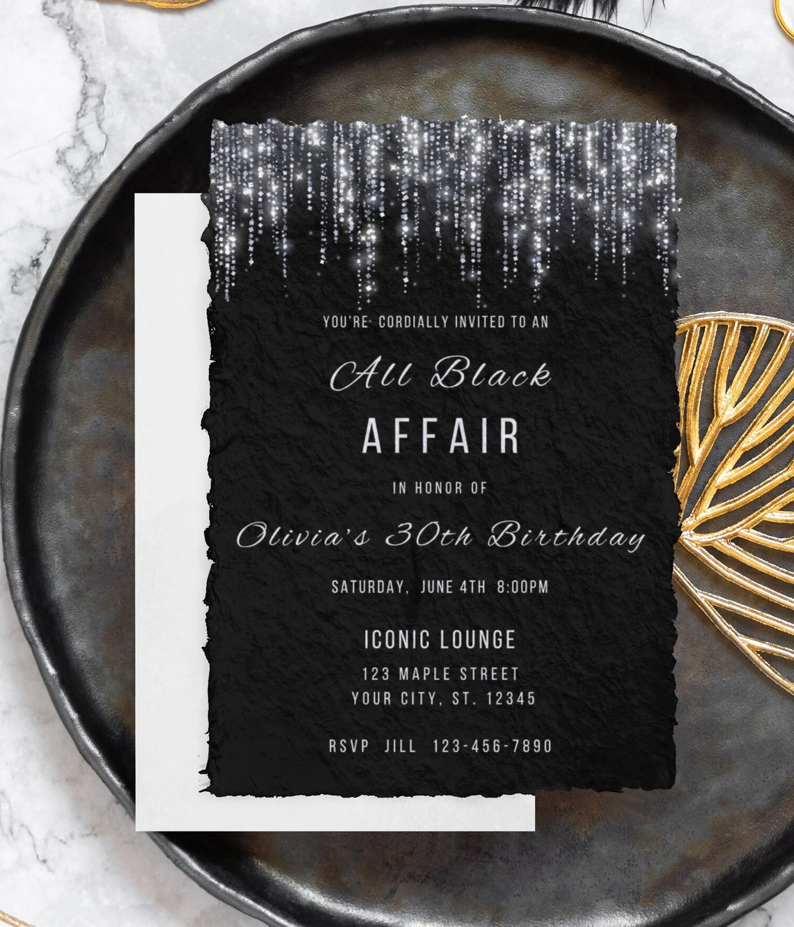 Editable All Black Affair Invitation All Black Party Invitation Black ...