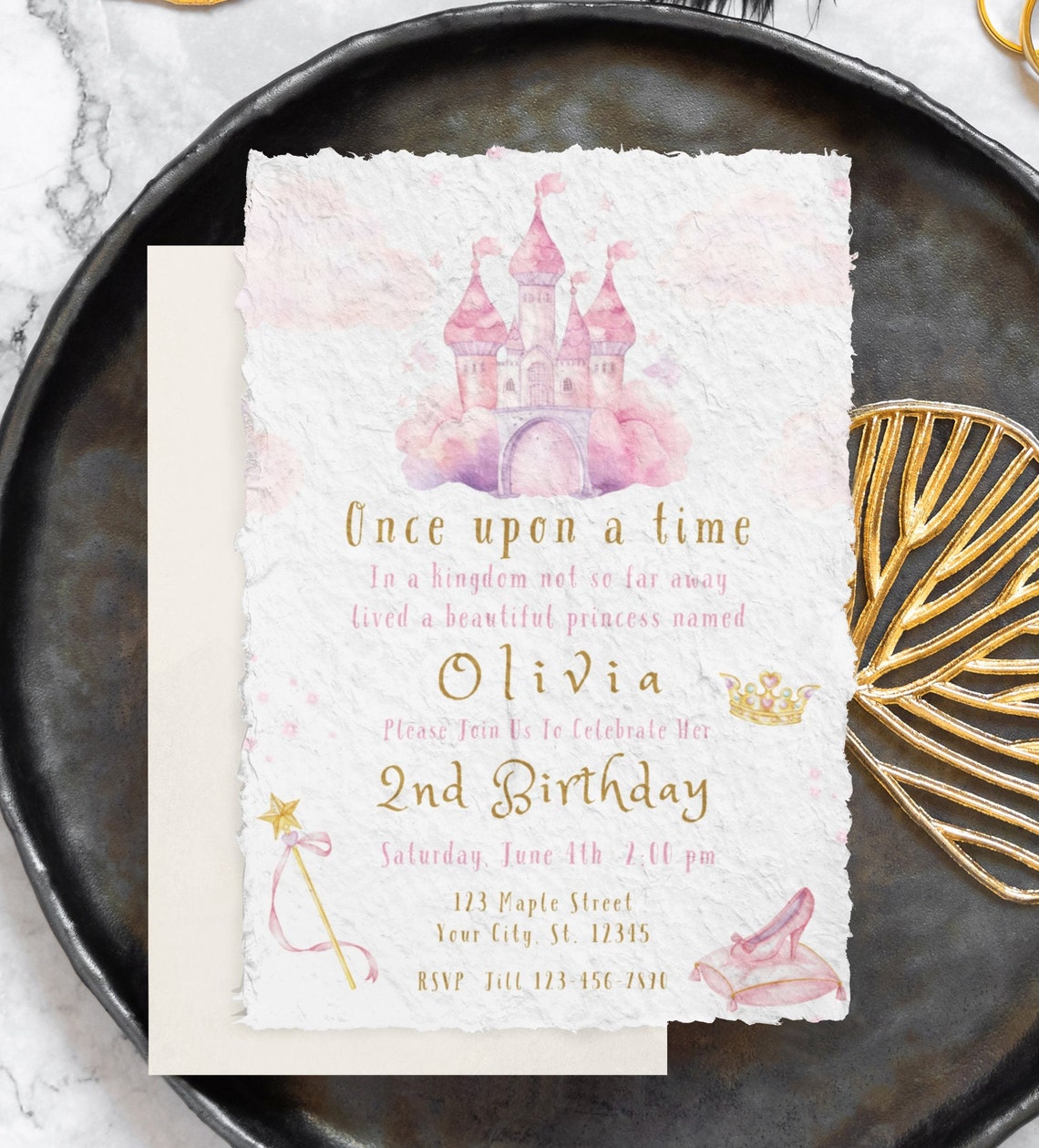Princess Birthday Invitation Princess Second Birthday Invite Princess ...