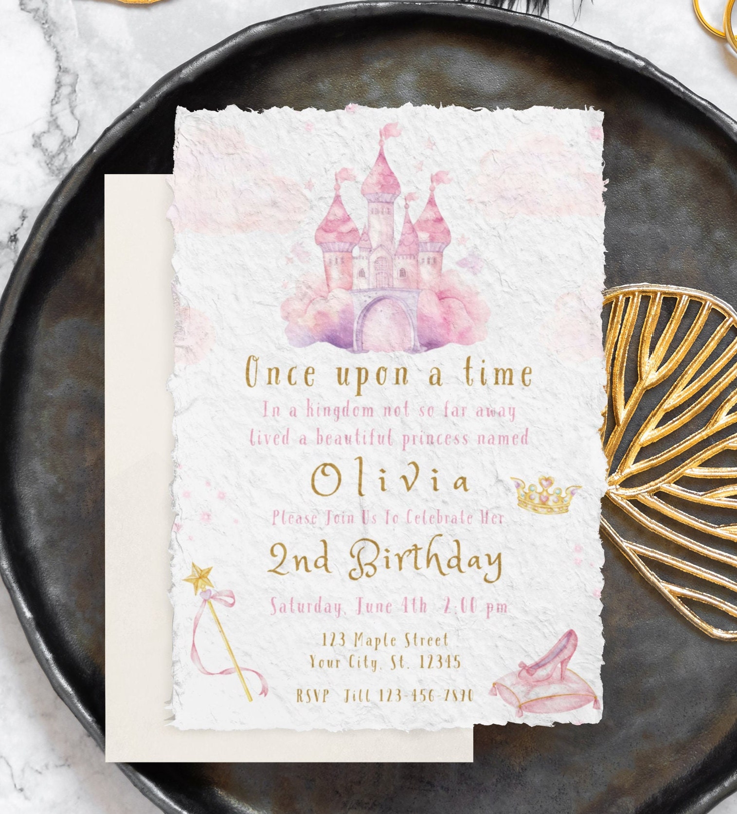 Princess Birthday Invitation Princess Second Birthday Invite Princess ...