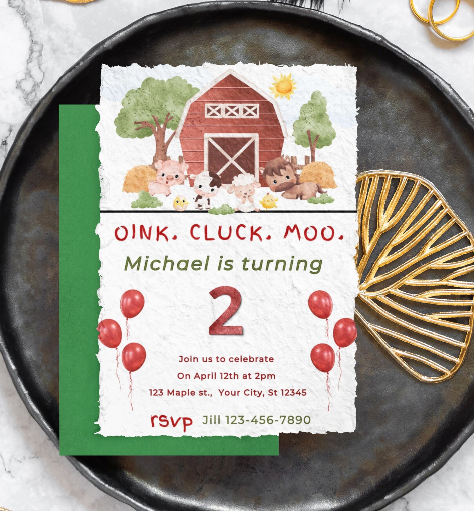Editable Farm Birthday Invitation Template Kids Barn Party Invite ...