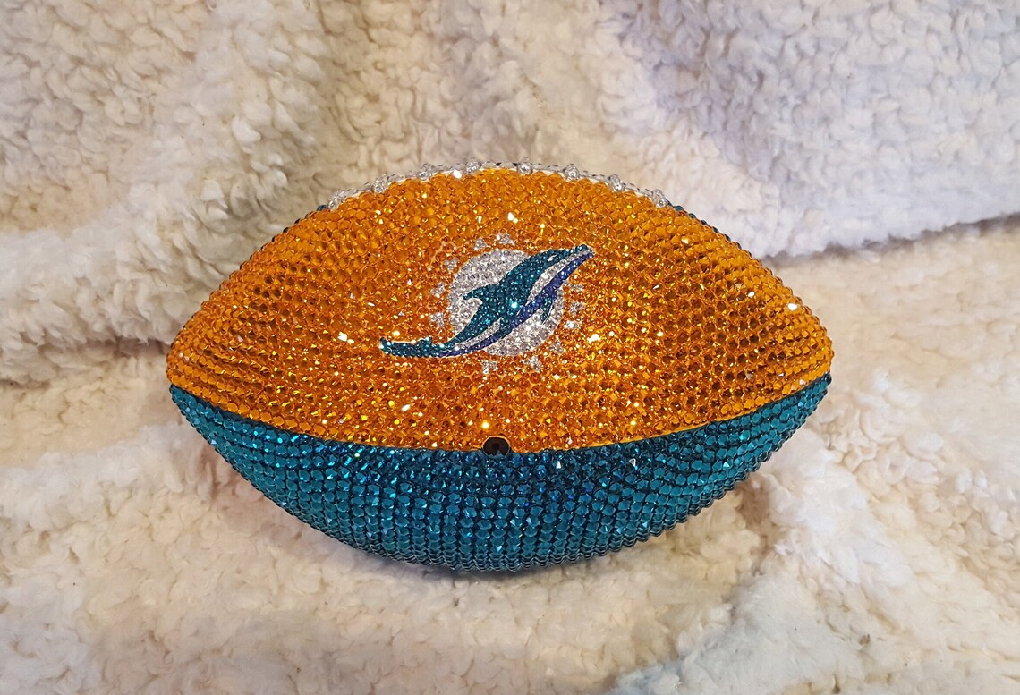 Swarovski Crystal Miami Dolphins Football, Bling Decor - Etsy