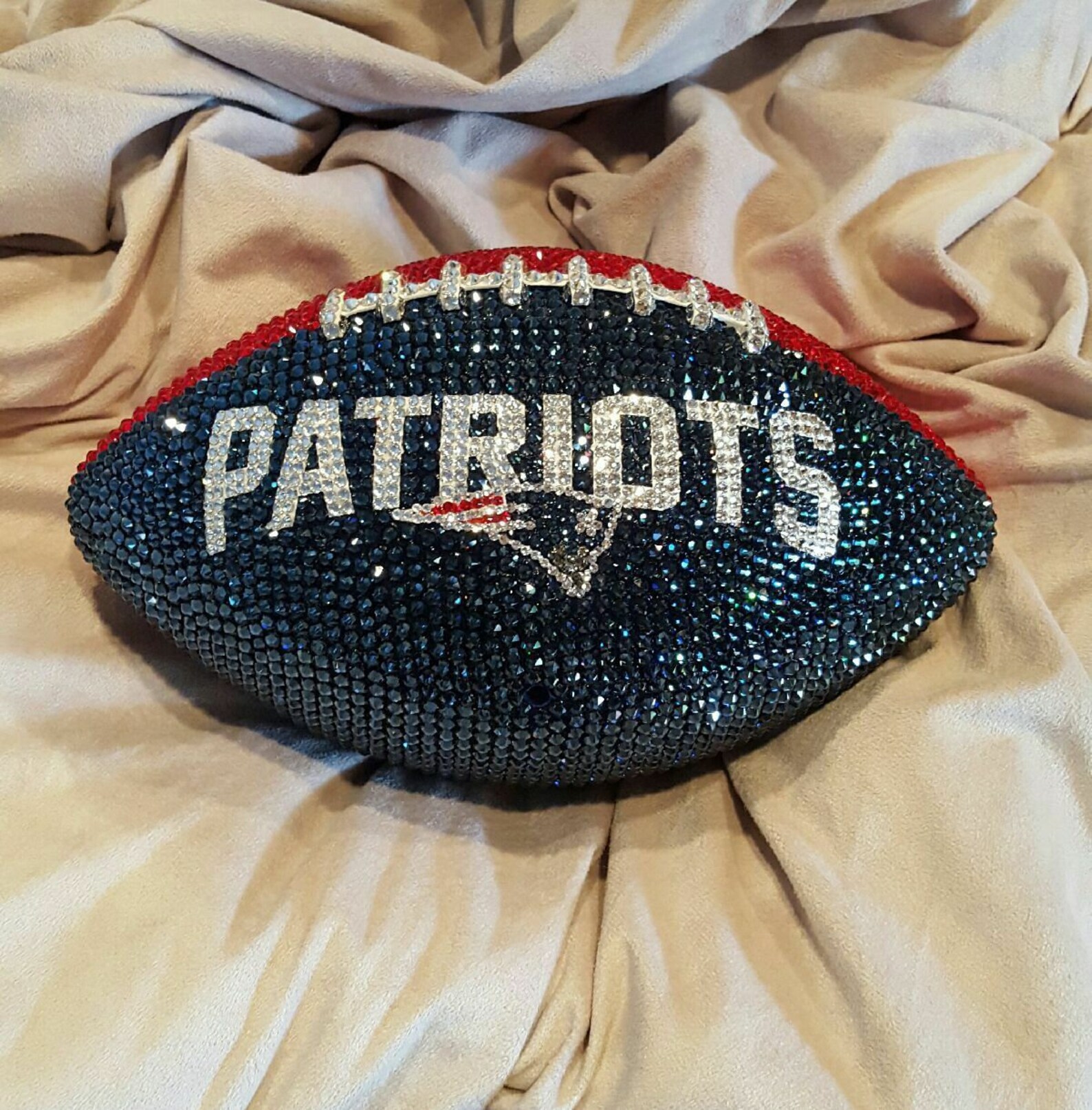Swarovski Crystal New England Patriots Football, Bling Sports Decor - Etsy