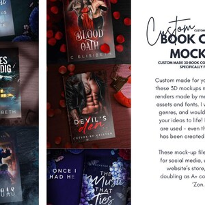 3 Custom Book Cover Mock-up, 3D Book Cover Mockup Service for Indie ...