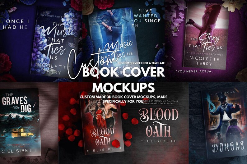 3 Custom Book Cover Mock-up, 3D Book Cover Mockup Service for Indie ...