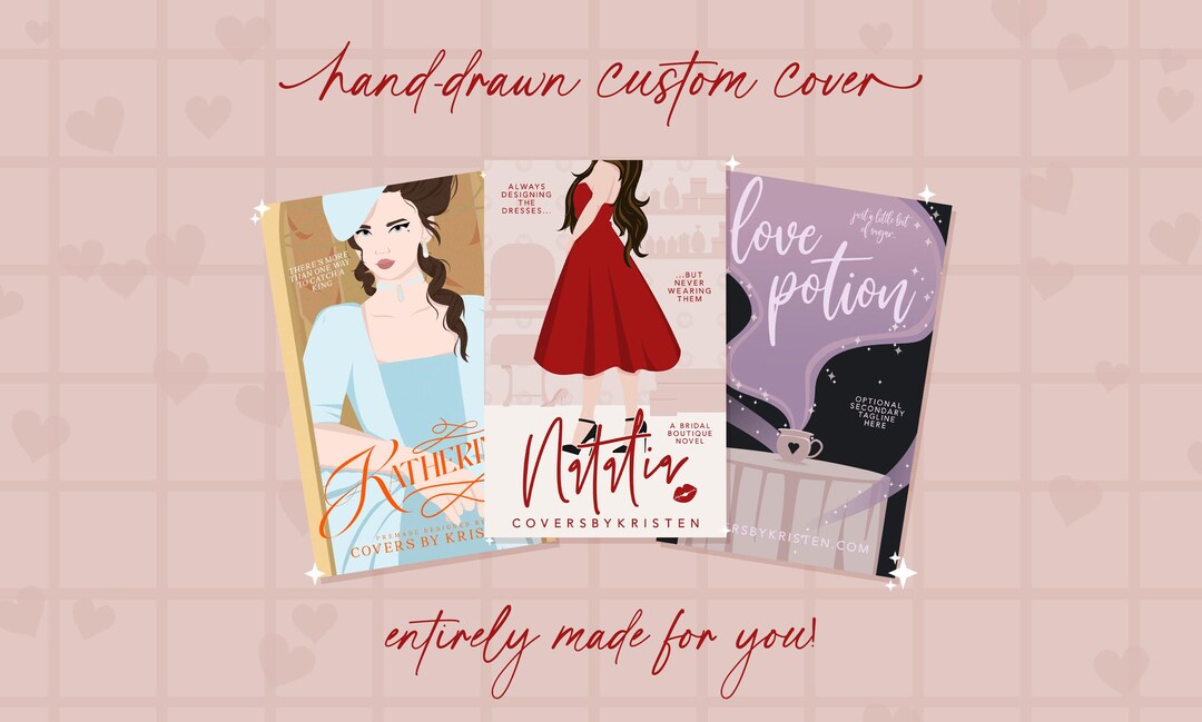 CUSTOM Hand-drawn Vector Illustrated Book Cover Design, Romance Book ...