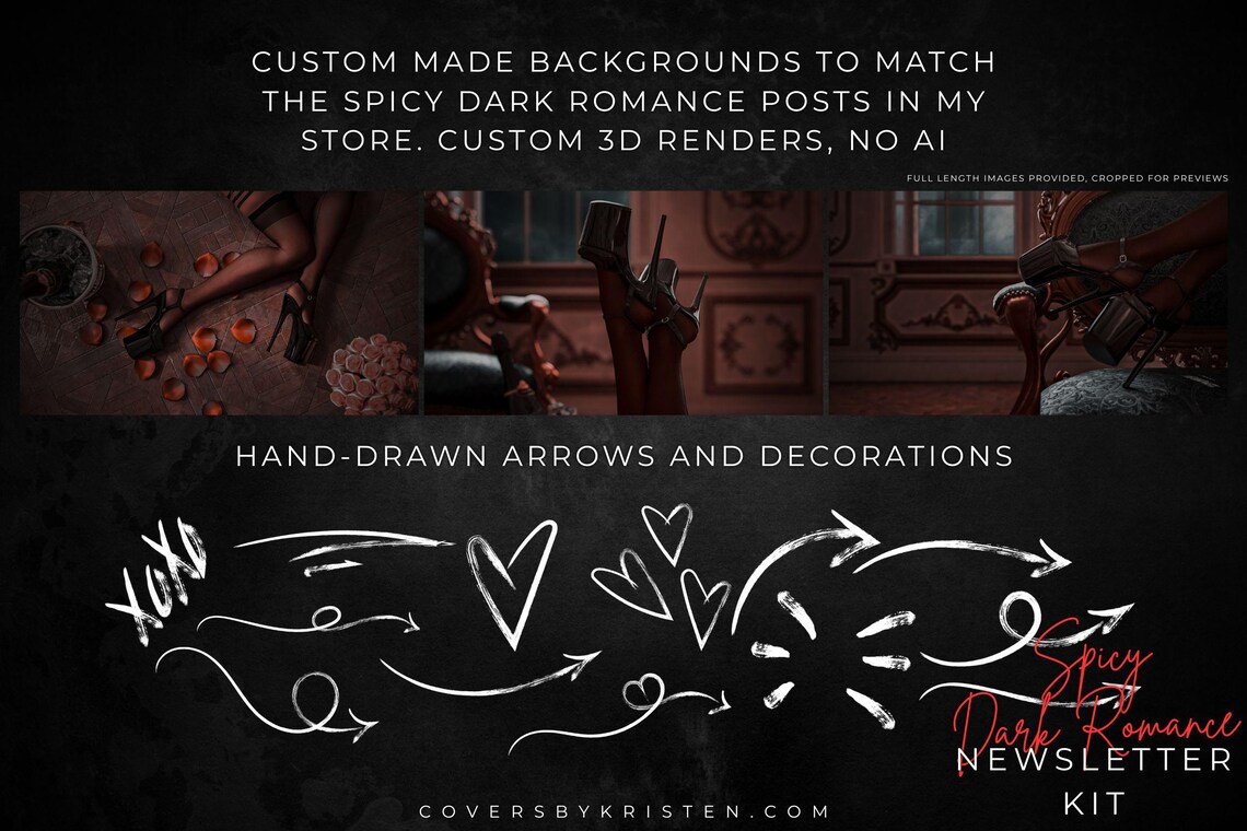 Spicy Dark Romance Author Canva Newsletter Templates - Editable Canva ...