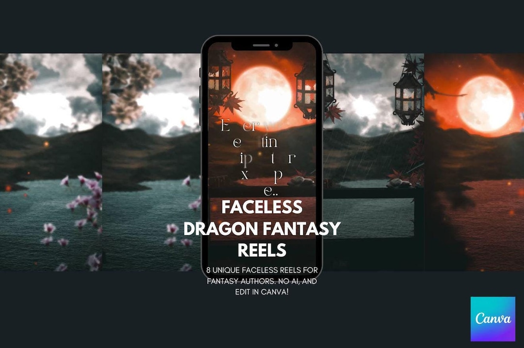 8 Faceless Fantasy Author Reels Canva Social Media Templates - Editable ...