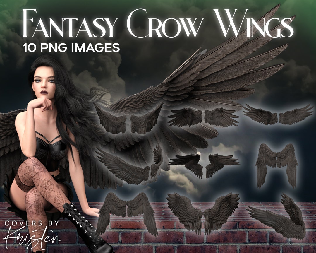 Magic Crow Wings Stock Images Clipart PNG Download - Etsy