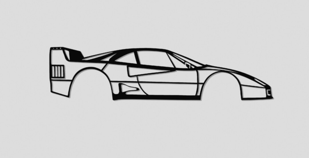 2D Wall Art of a 3D Printed Ferrari F40 - Etsy