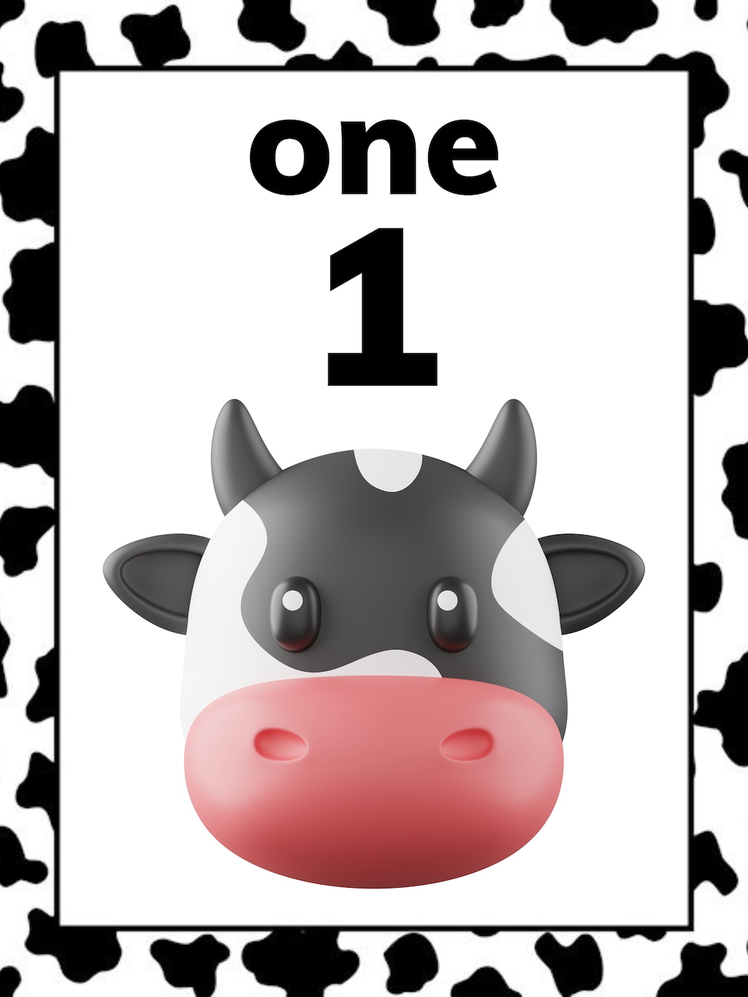 Cow Print Number Posters 1-10 PRINTABLES - Etsy