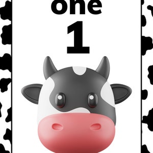 Cow Print Number Posters 1-10 PRINTABLES - Etsy