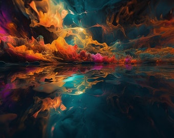 Vibrant Psychedelic Water Reflections - Etsy