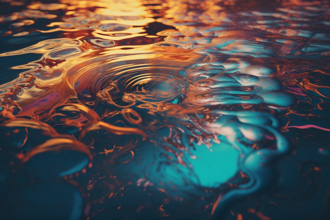 Vibrant Psychedelic Water Reflections - Etsy