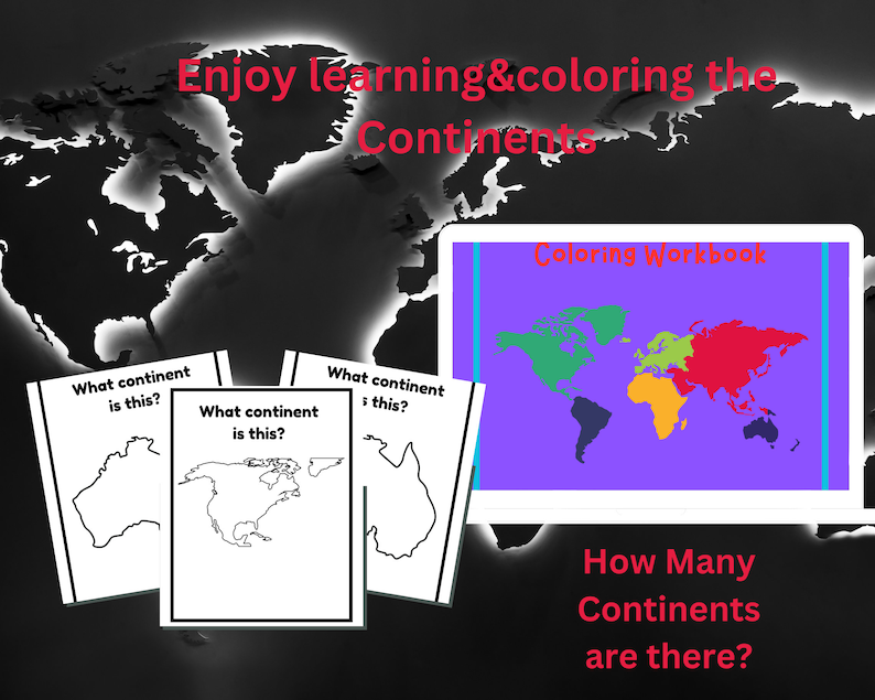 The Continent Coloring Workbook - Etsy