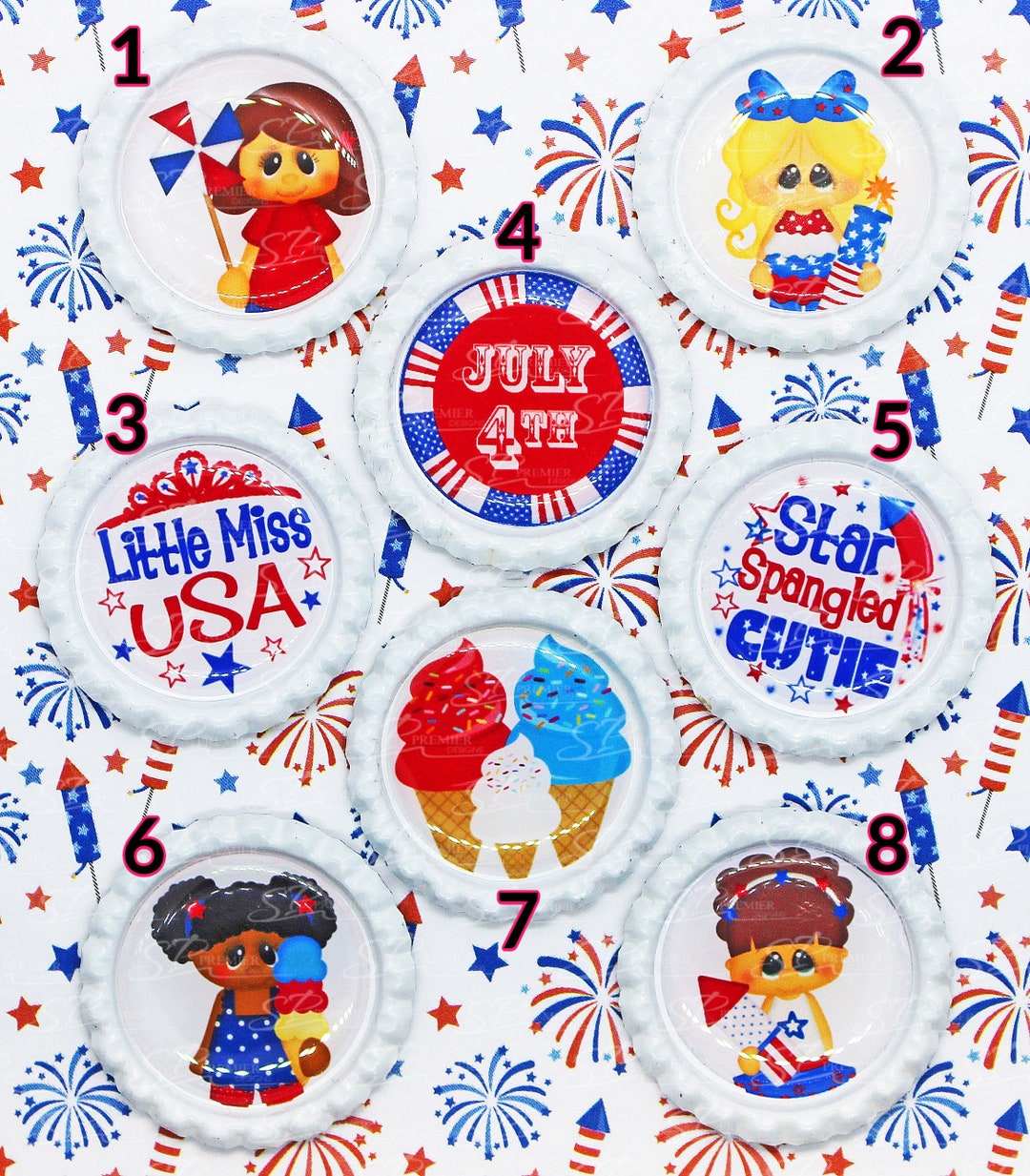 Patriotic Bottle Caps - Etsy