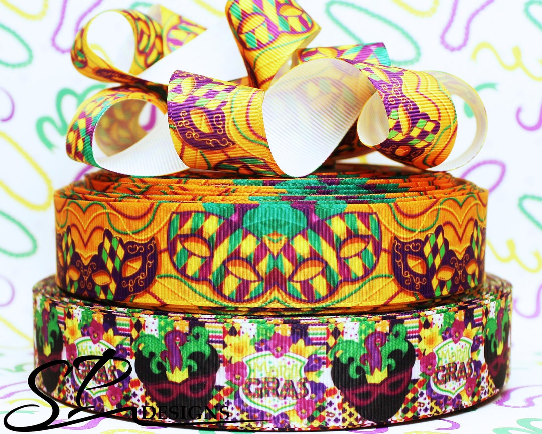 Mardi Gras Grosgrain Ribbon 3 Yards - Etsy