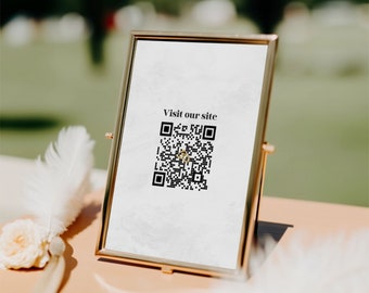 Wedding Invitation QR Code Template, Digital Printable Editable Wedding ...