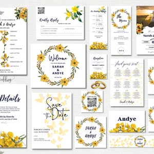 Wedding Invitation QR Code Template, Digital Printable Editable Wedding ...