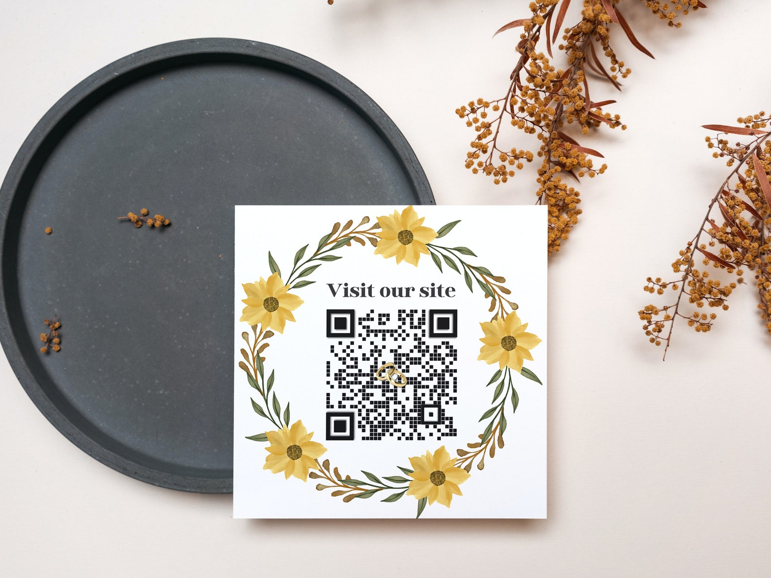 Wedding Invitation QR Code Template, Digital Printable Editable Wedding ...