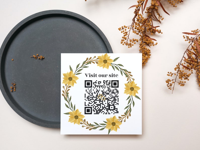 Wedding Invitation QR Code Template, Digital Printable Editable Wedding ...
