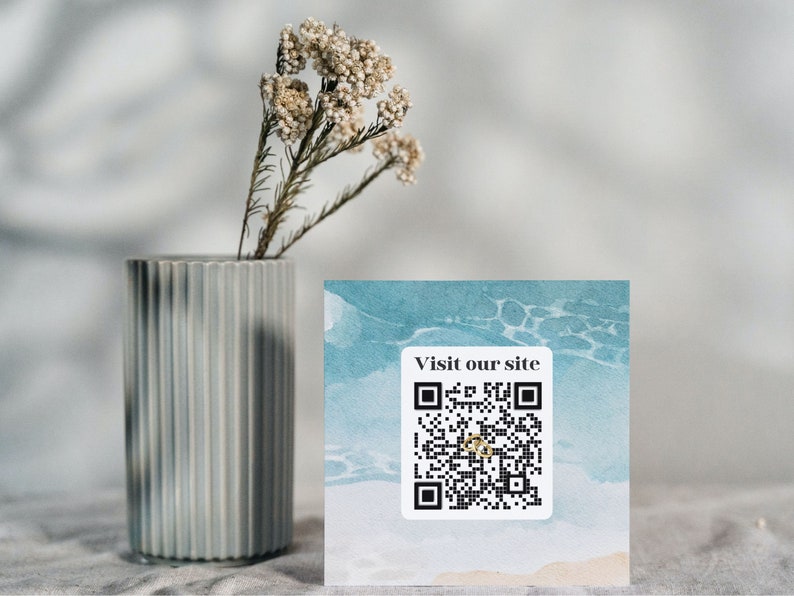 Wedding Invitation QR Code Template, Digital Printable Editable Wedding ...