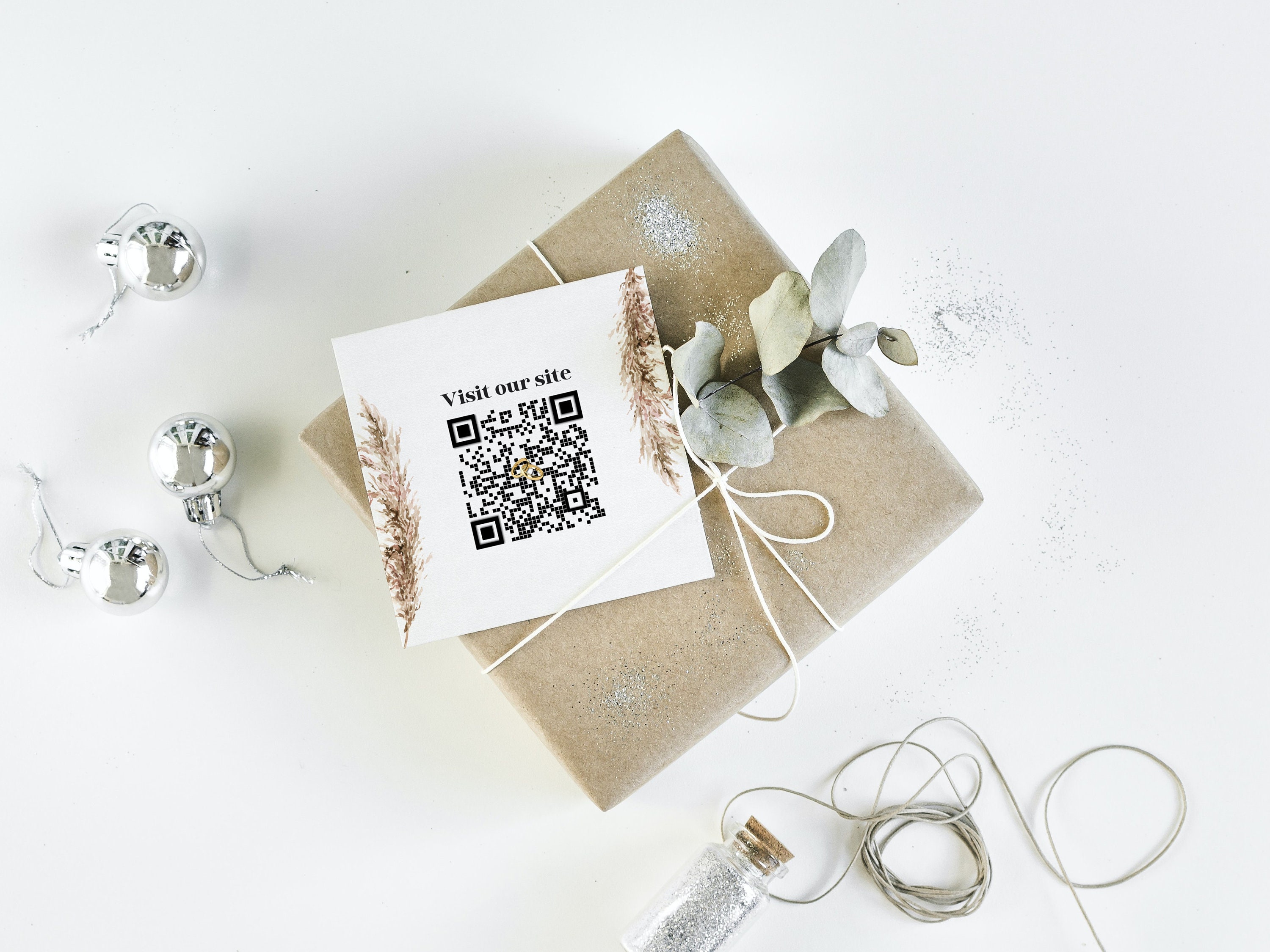 Wedding Invitation QR Code Template, Digital Printable Editable Wedding ...