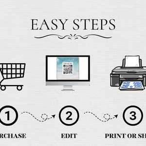 Wedding Invitation QR Code Template, Digital Printable Editable Wedding ...