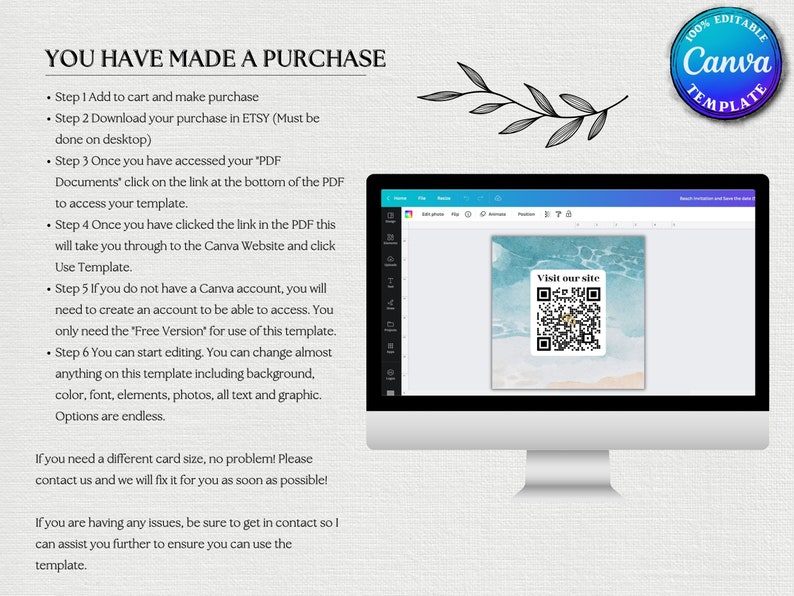 Wedding Invitation QR Code Template, Digital Printable Editable Wedding ...